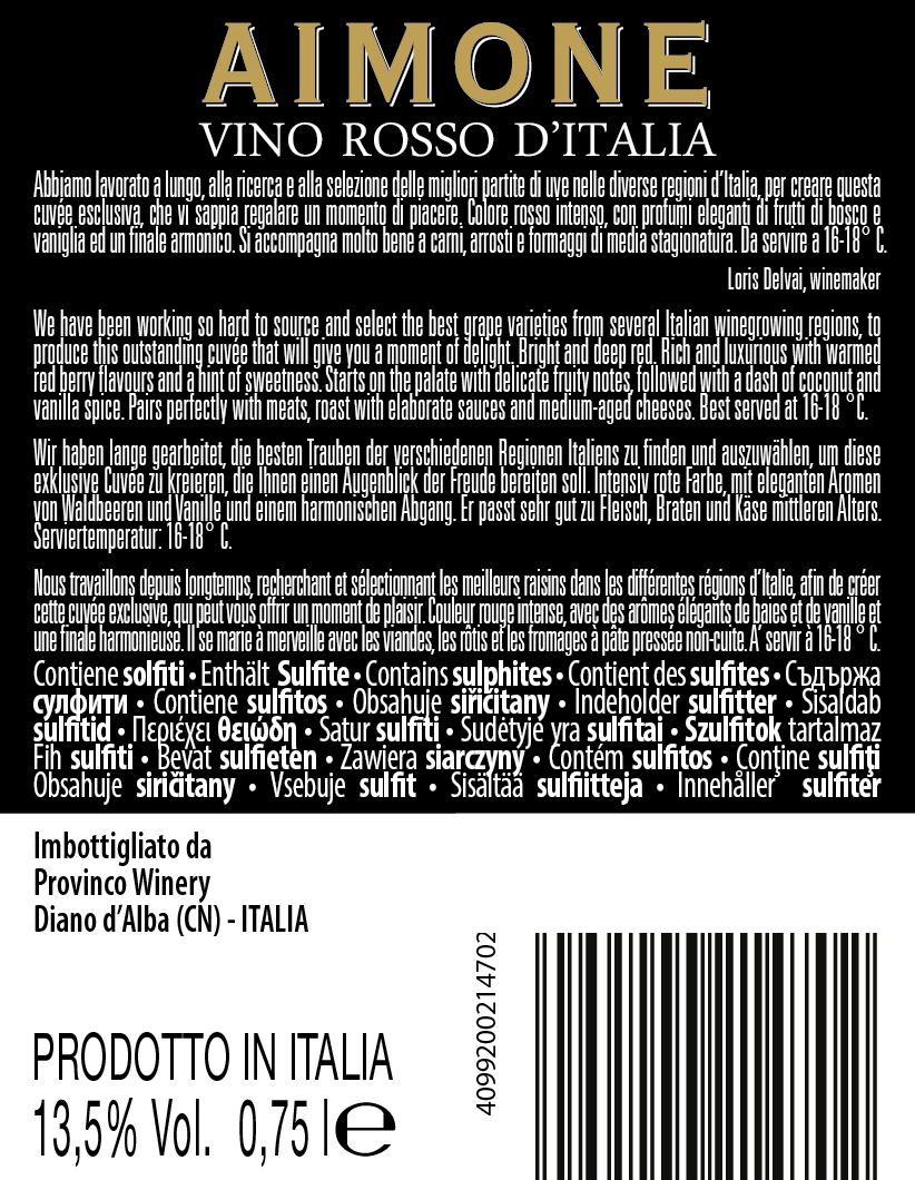"Aimone" Vino Rosso d'Italia | Svinando Wine Club